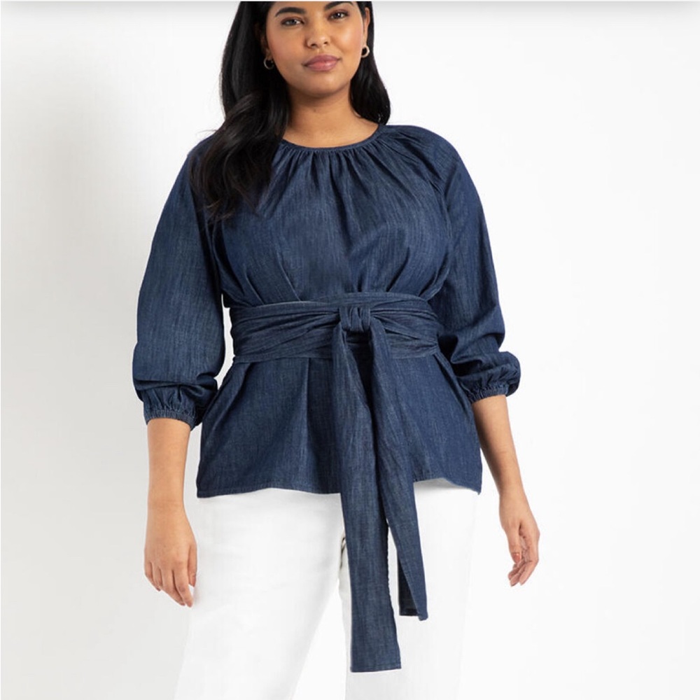 Dramatic Faux Wrap Top - Gem
